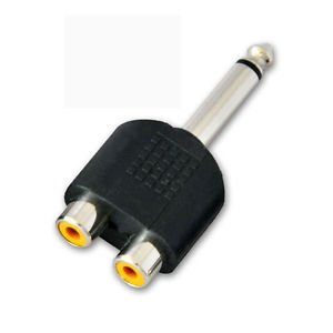 AKSHAJ 6.35mm (1/4 Inch) Mono Plug Male to 2 RCA Female Audio Stereo ...