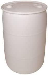 Poly Drum, Closed Head, 55 Gal, White + Free Shipping
