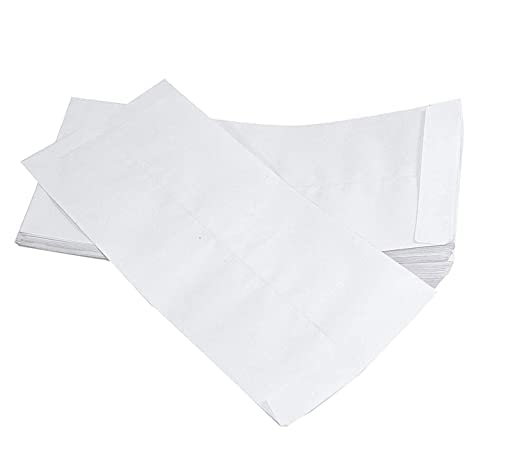 KWB (Pack of 25) White Paper Envelope for Business Paper, Letter ...