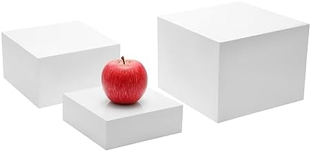 KEVJES Glossy White Acrylic Cube Catering Buffet Riser,Nesting Display ...