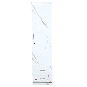 ABBAJI INTERIORS Engineered Wood Single-Door Wardrobe with 2 Drawers ...