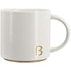 Amazon.com: COLLECTIVE HOME - Monogram Ceramic Mugs, 15 oz Golden ...