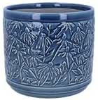 Gisela Graham Navy Blue Floral Plant Pot - Medium : Amazon.co.uk: Garden