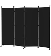 Amazon.com: Room Divider 4-Panel Privacy Screen with 3 Support Foot ...
