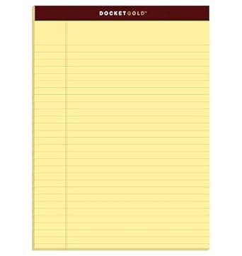 TOPS Docket Gold Writing Pads, 8-1/2" x 11-3/4", Legal Rule, Canary ...