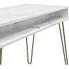 Novogratz Athena Computer Desk with Storage, White Marble : Amazon.ca: Home