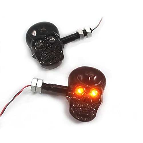 Snapklik.com : PerfecTech Motorcycle 10mm Screw Skull Head LED Amber ...