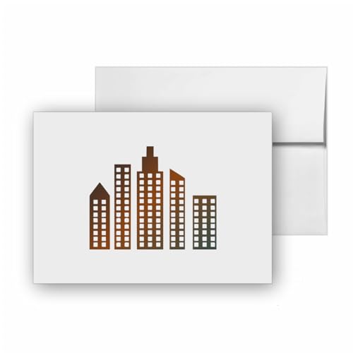 Amazon.com: City Building Scape Skyline Skyscraper, quality blank cards ...