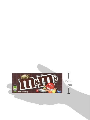 M&M'S Milk Chocolate Candy Movie Theater Box, 3.10 Ounce (Pack of 12 ...