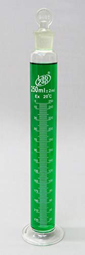 Graduated Glass Mixing Cylinder with Stopper 250mL: Amazon.com ...