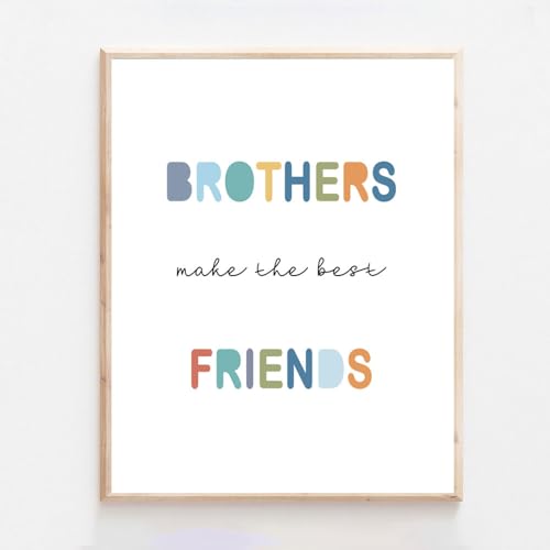 Amazon.com: Brothers Make the Best Friends Wall Art - Siblings Decor ...