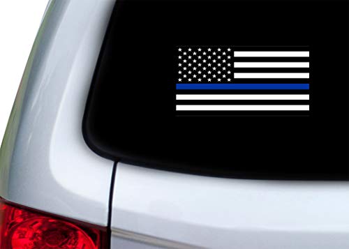 Thin Blue Line Blue Lives Matter Flag Sticker Vinyl Decal for Car Truck ...
