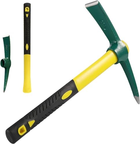 15 Inch Pick Mattock With Rubber Handle, 38x25cm Forged Weeding Pick ...