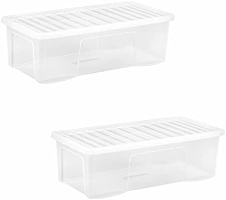 Large Wham Crystal Clear Strong Plastic Storage Boxes with Lids ...