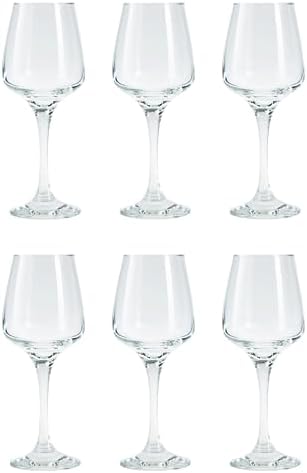 LAV Lal White Wine Glasses - 295ml - Pack of 6 - Small Glass Red Rose Long Stem Cocktail Party ...