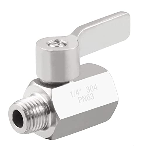 1/4" Mini Ball Valve NPT Female to Male Stainless Steel 304 ...
