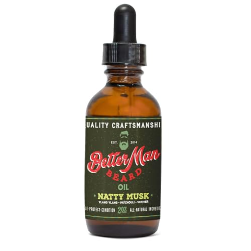 Amazon.com: BETTER MAN BEARD Natty Musk Beard Oil - 2 oz All-Natural ...