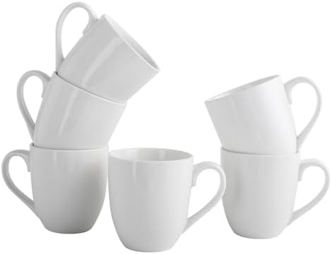 Amazon.com | 16OZ Ceramic Coffee Mugs Set, Large White Coffee Cups with ...
