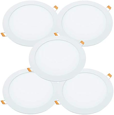 JANDEI – Pack 5 x Recessed LED Downlights, 18W, 1440 Lumen, Round Shape ...