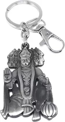 VIROM Premium Panchmukhi Hanuman Ji Keychain Double Sided Metal Key ...