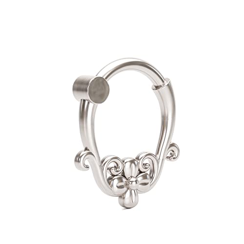 Amazon.com: 925 Sterling Silver Flower Septum Ring, Septum Jewelry ...