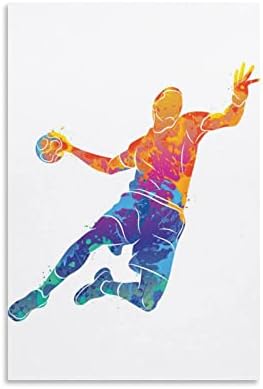 Amazon.de: XYHDJTGS Aquarell-Handball-Poster, Dekoration, Malerei ...
