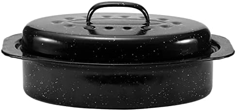 Amazon.com: 13 Inch Small Roasting Pan with Lid - Covered Oval Roaster ...