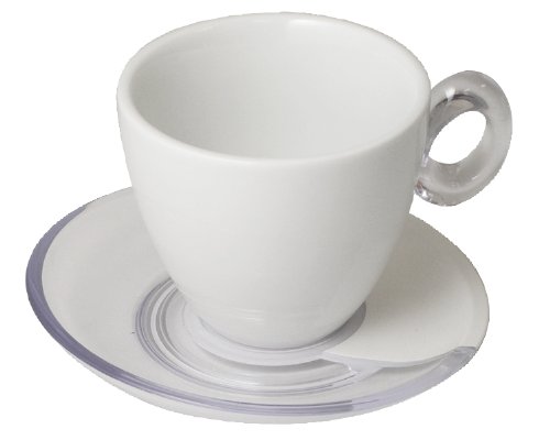 Buy KDG International Omada Spot Transparent Tea Cups with Saucers, Set ...