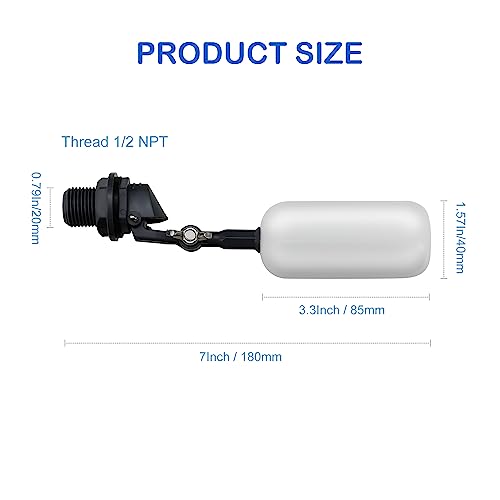 Snapklik.com : 4 Pack 1/2 Inch Float Ball Valve, Adjustable Arm For ...
