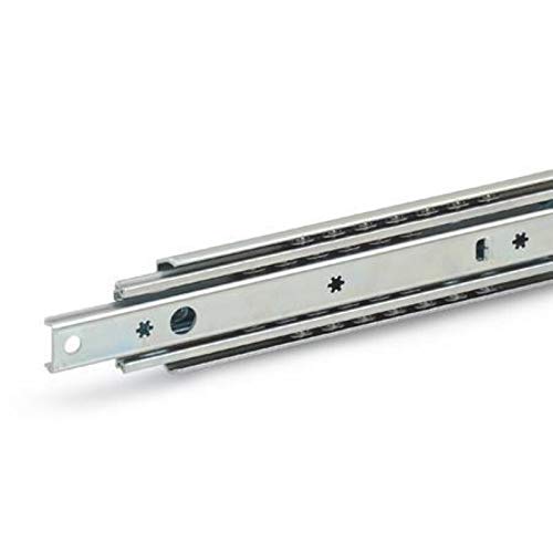 Pair of telescopic rails, full extension, self-retraction, 500 mm long ...