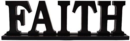 Amazon.com : Linfevisi Black Wood Blessed Sign Standing Block Letters ...