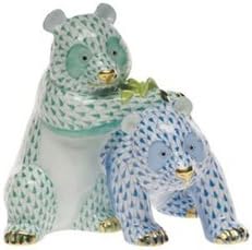Amazon.com: Herend Panda Pair Green and Blue Fishnet Kingdom Classic ...