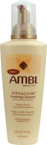 Amazon.com: Ambi Skincare Even & Clear Foaming Cleanser, 6-Ounce Bottle ...