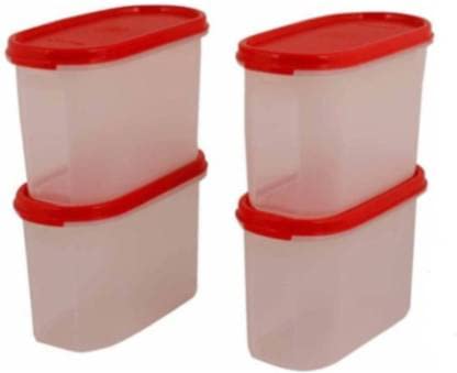 Tupperware 2300 ml Polypropylene Grocery Container Pack of 4 (Red ...