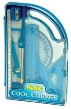Helix Maths Geometry Ruler Compass Set Square Blue : Amazon.co.uk ...