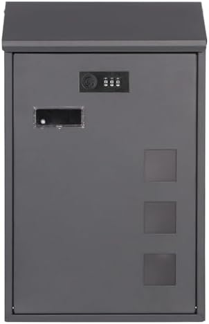 Housics Lockable Wall Mounted Steel Mailbox - Waterproof Outdoor Letter ...