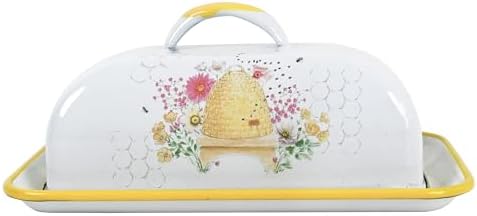 Amazon.com: Creative Co-Op Country Stoneware Butter Dish with Lid ...