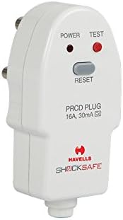 Havells Plastic 16A 30mA PRCD Plug Top (White) : Amazon.in: Home ...