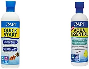 API QUICK START Freshwater and Saltwater Aquarium Nitrifying Bacteria 473 ml Bottle & Aqua ...