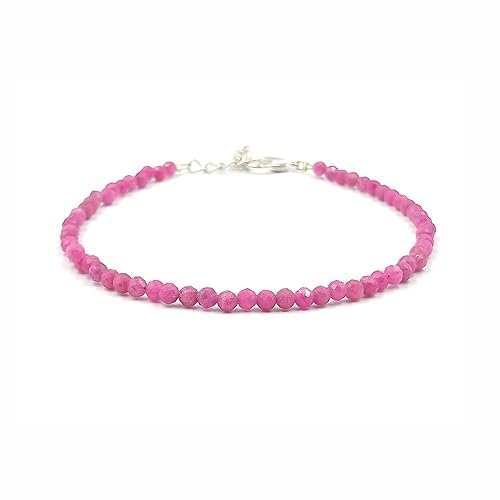 Amazon.com: Ruby Healing Bracelet – 3.5-4 mm Beaded Bracelet, 7+1 Inch ...