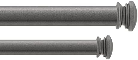 Buy amazon basics 1'W Double Extendable Tension Curtain Rods with Cap ...