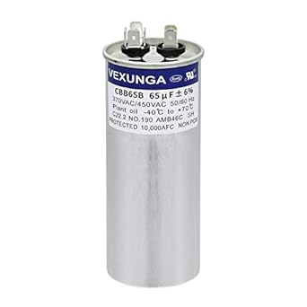 VEXUNGA 65uF 65 MFD 370VAC 440VAC 450VAC 50/60Hz CBB65 CBB65B Run Start Capacitor for AC Unit ...