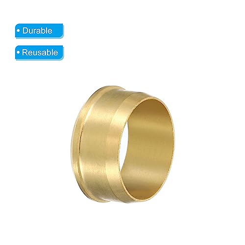 PATIKIL 16mm Tube OD Brass Compression Sleeves Ferrules 10 Pack Brass ...