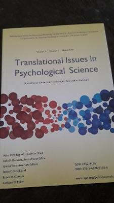 Translational Issues in Psychological Science: Anthony H. Ecker Mary ...