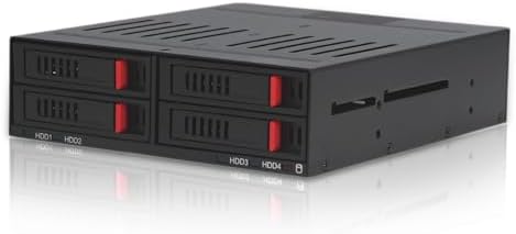 Yunseity 4 Bay 2.5in HDD SSD Mobile Rack Cage, 4 Bay Hard Drive ...