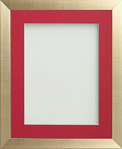 Frame Company Simpson Range Gold 10×8 inch Frame With Red Mount for 7×5 ...