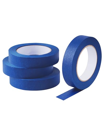 Lichamp 4 Pack Blue Painters Tape 1 inch, Blue Masking Tape 1 inch x 55 ...