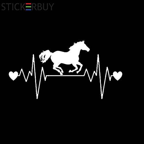 stickerbuy™ Horse Running Heartbeat Lifeline Car Sticker Animal Car ...