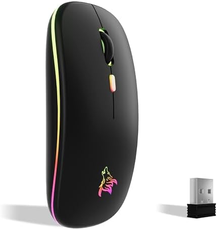 KBCASE Wireless Mouse USB 2.4G Bluetooth Mouse Rechargeable with 7 ...