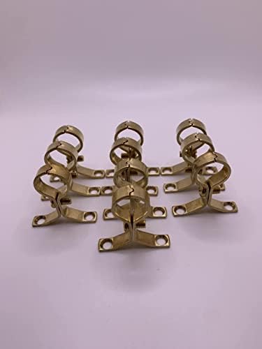 Pressed Brass Screw on Pipe Clip Bracket Pack of 10 in 15mm, 22mm, 28mm ...